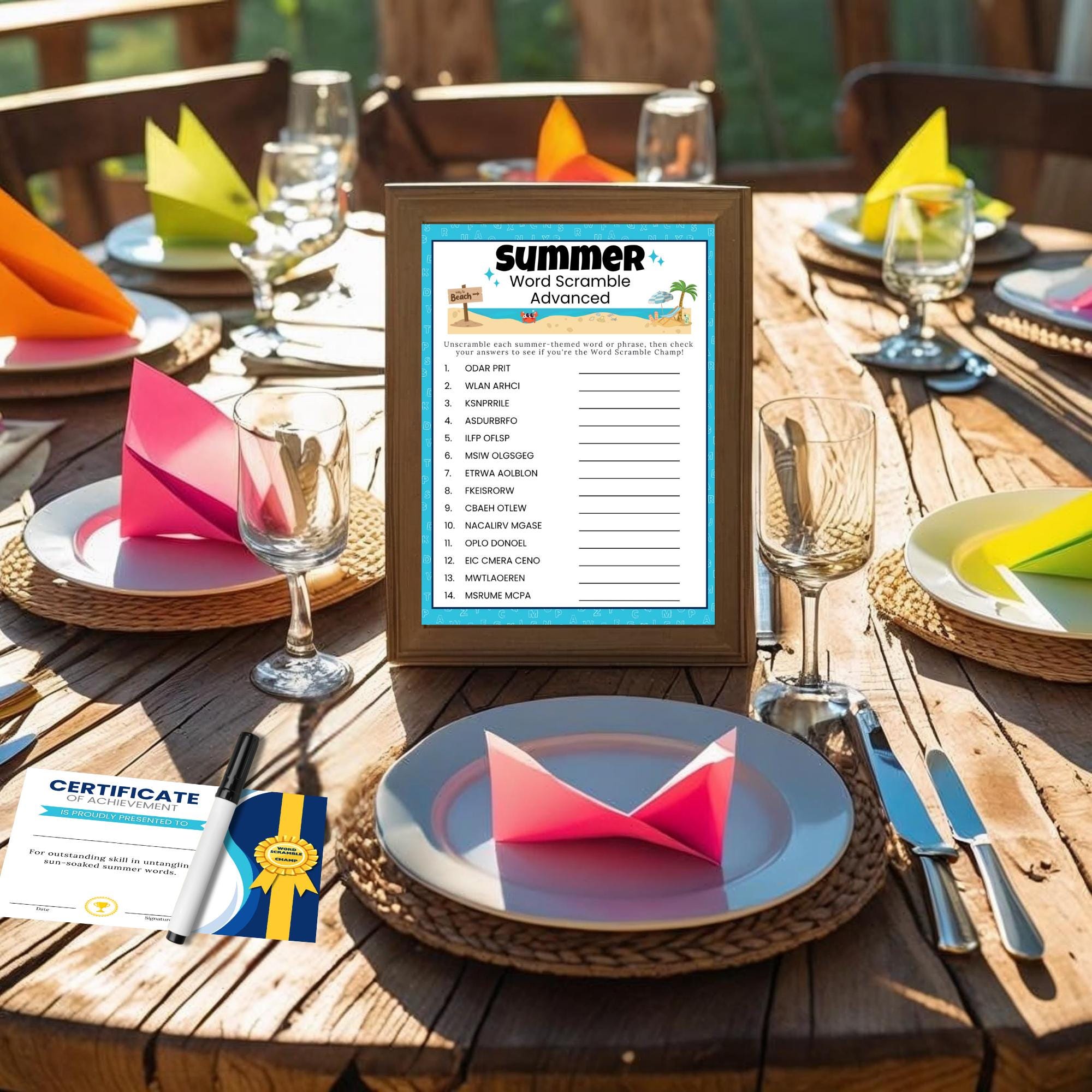 Summer Word Scramble Game Printable – Easy and Advanced Versions, PDF ...