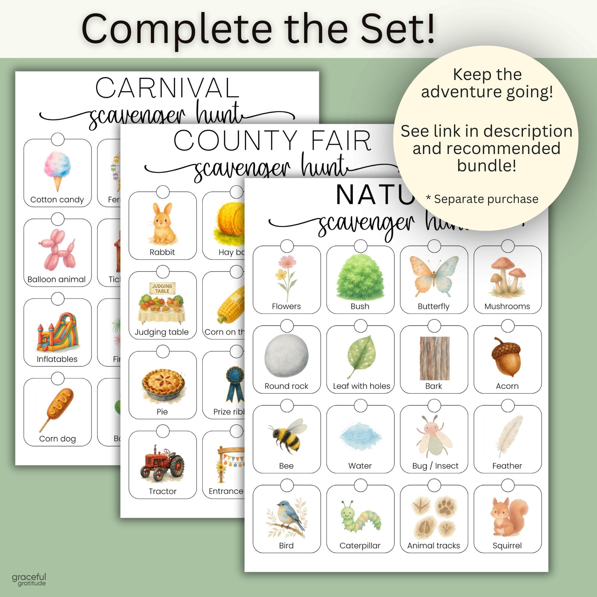 County Fair Scavenger Hunt Printable | Outdoor Activity for Kids ...