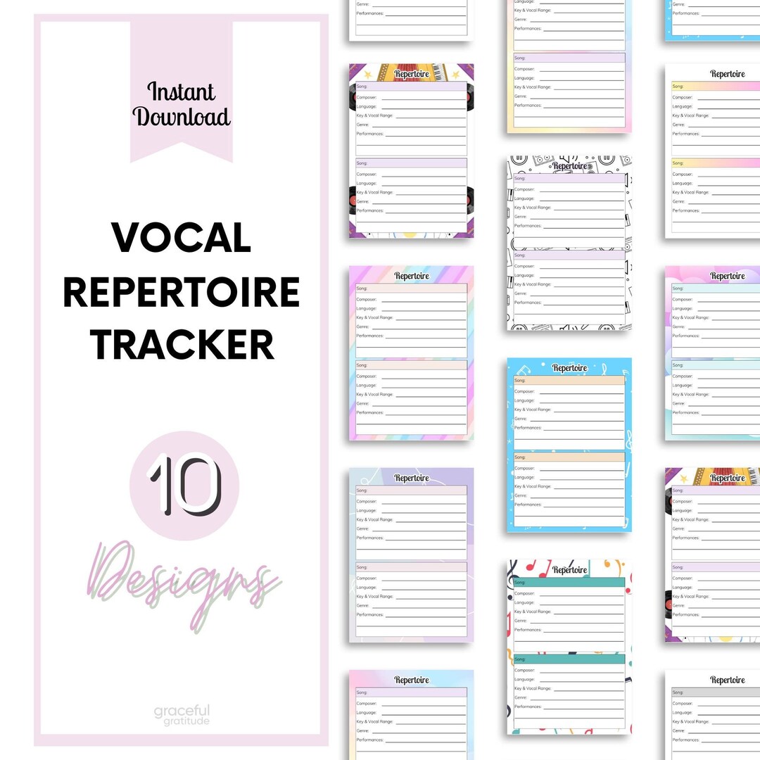 Singer Repertoire – Printable Repertoire Tracker Digital Download - Etsy