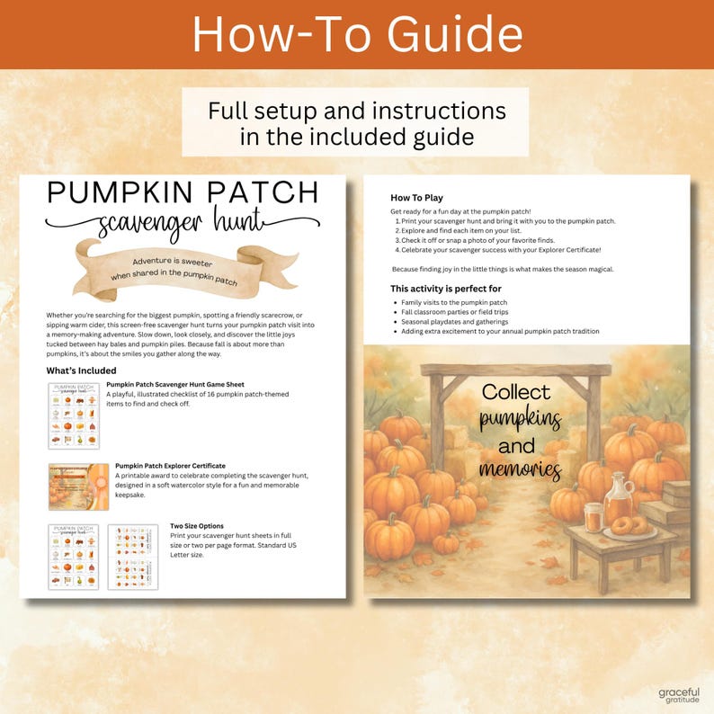 Pumpkin Patch Scavenger Hunt Printable | Outdoor Activity for Kids ...
