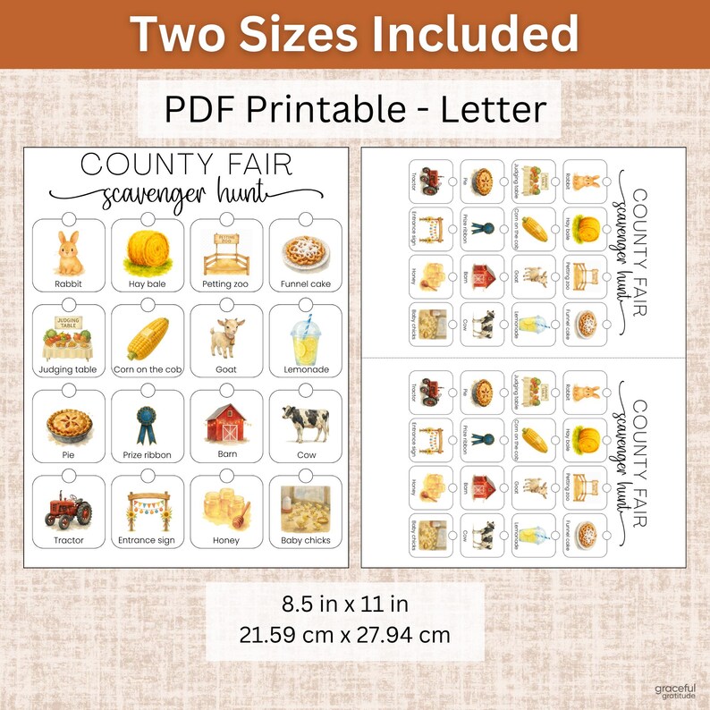 County Fair Scavenger Hunt Printable | Outdoor Activity for Kids ...