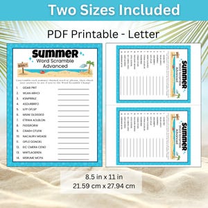 Summer Word Scramble Game Printable – Easy and Advanced Versions, PDF ...