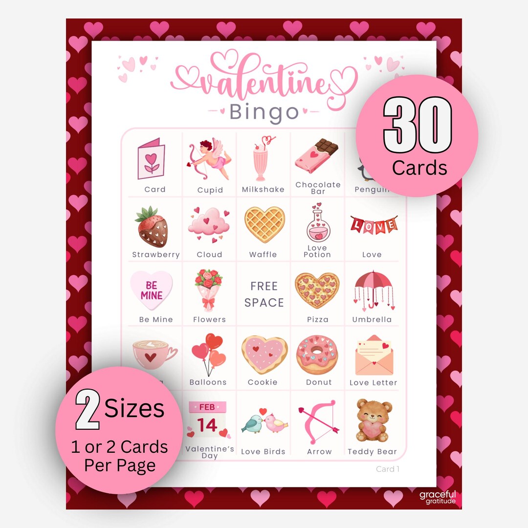 Valentine Bingo Game | Valentine's Day Bingo | Classroom Valentine ...