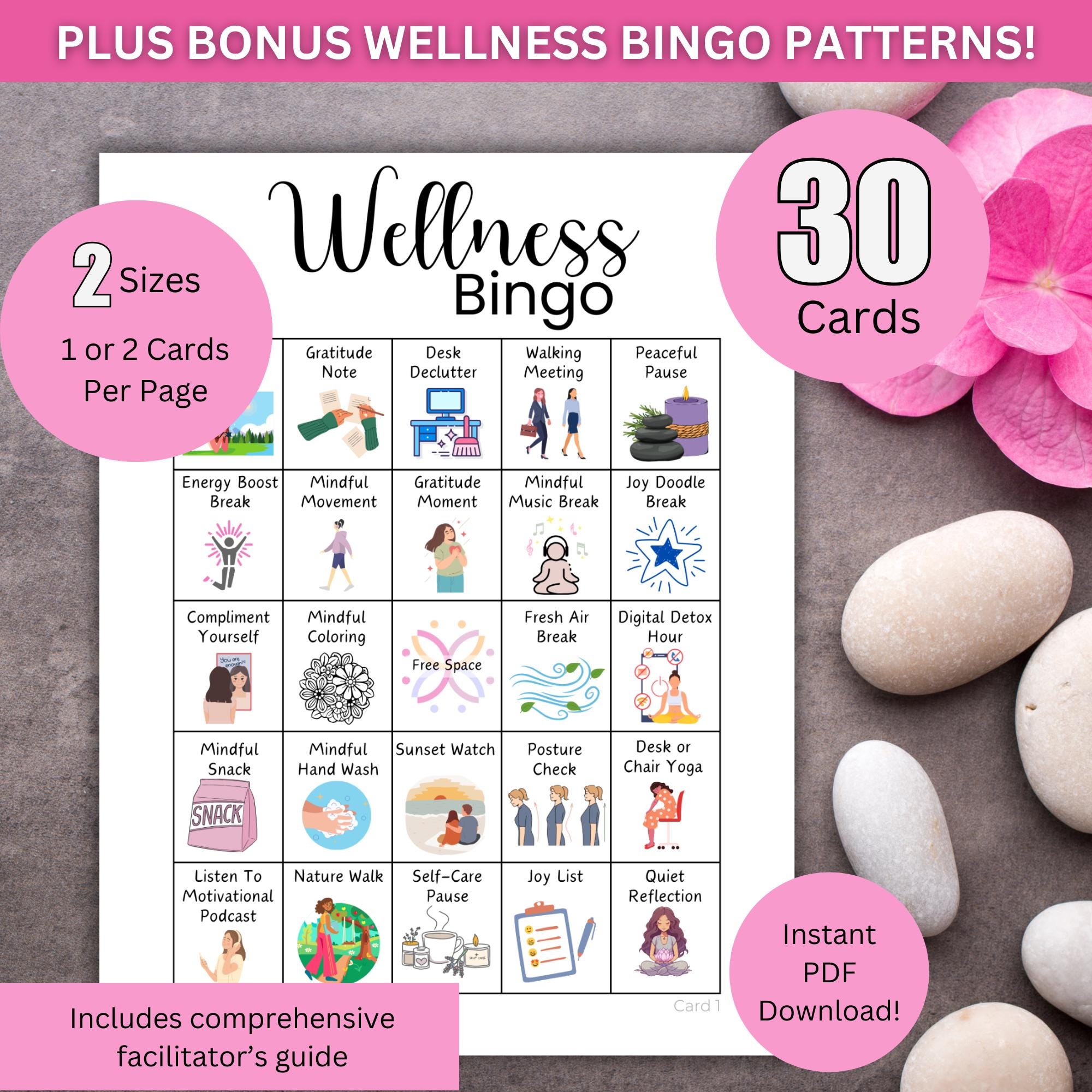 Wellness Bingo Game | Printable Mindful Group Activity for Teams ...