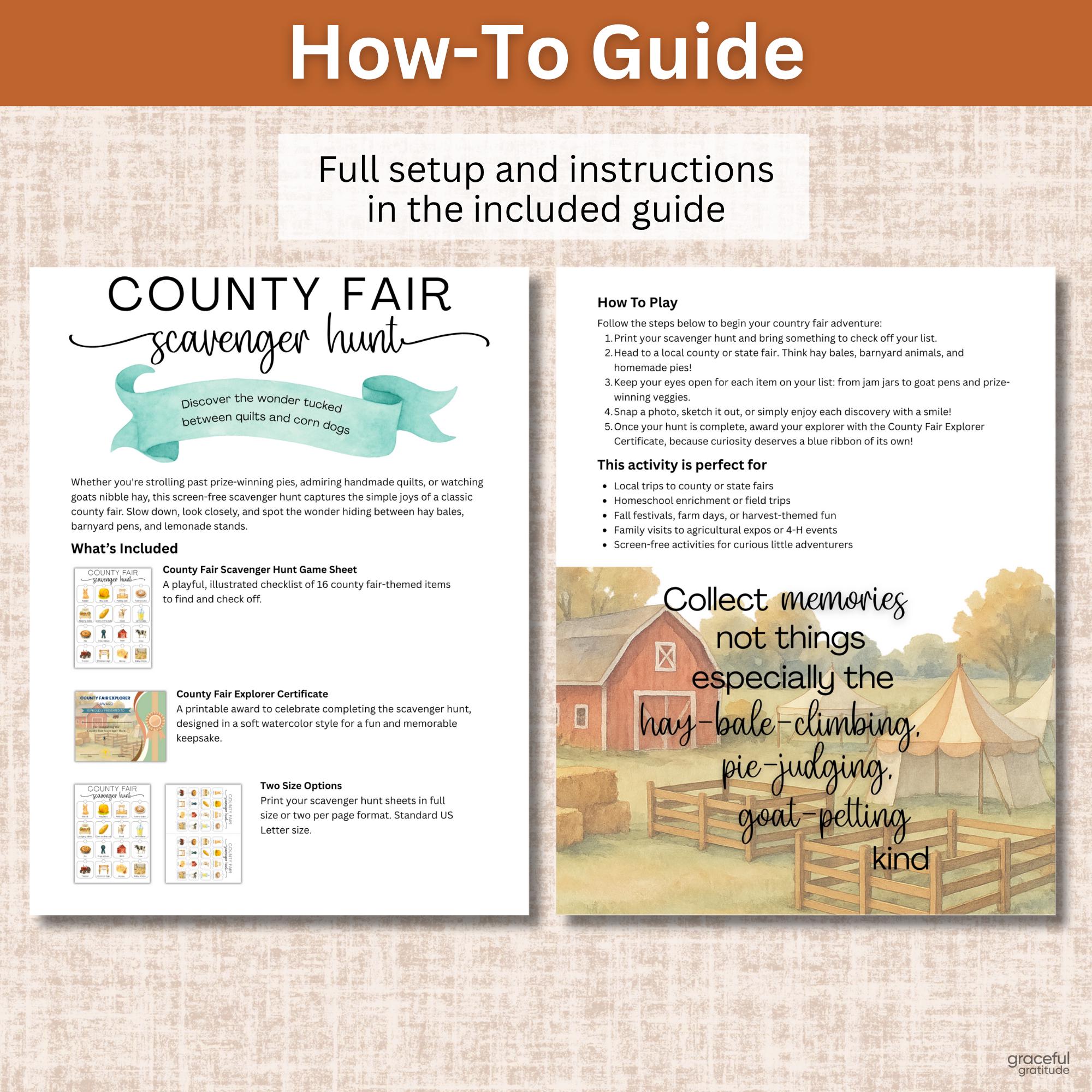 County Fair Scavenger Hunt Printable | Outdoor Activity for Kids ...