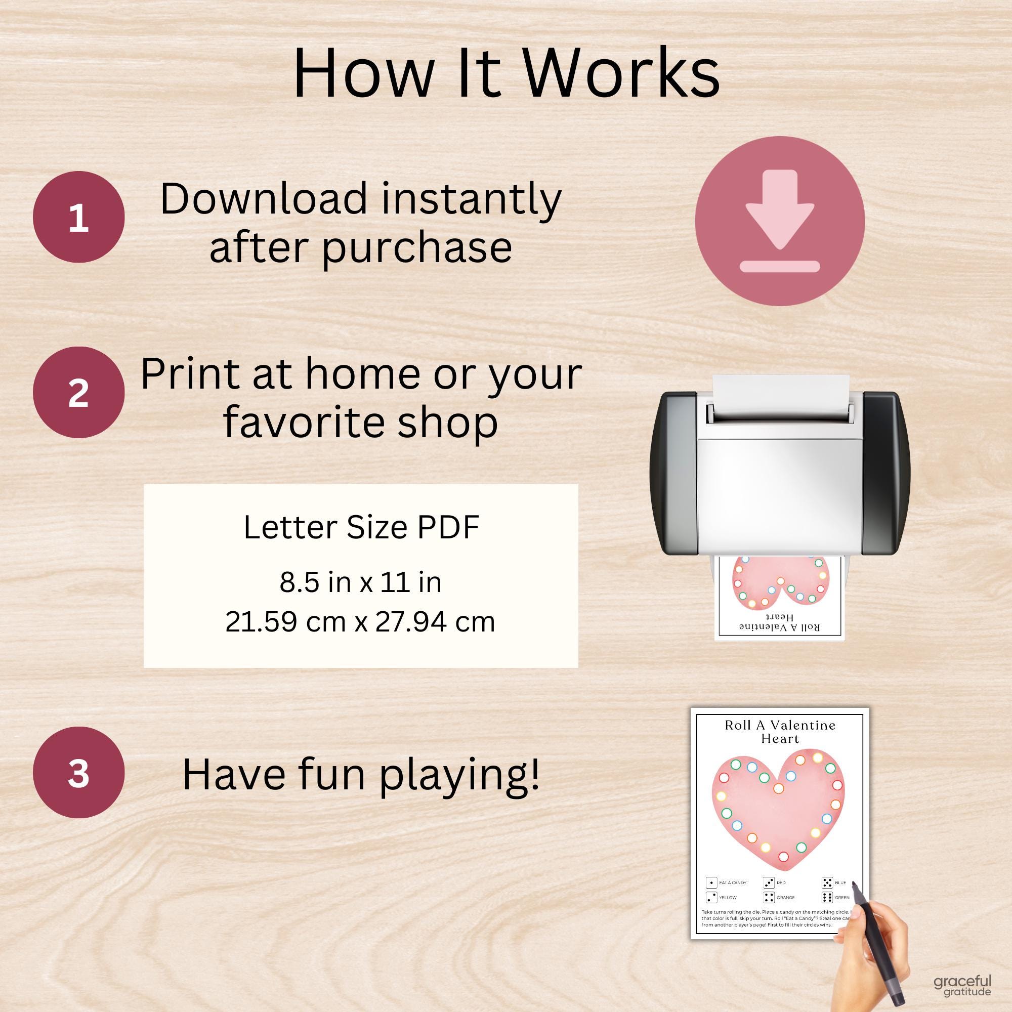 Valentine's Day Dice Game for Kids | Roll A Heart | Classroom Party ...