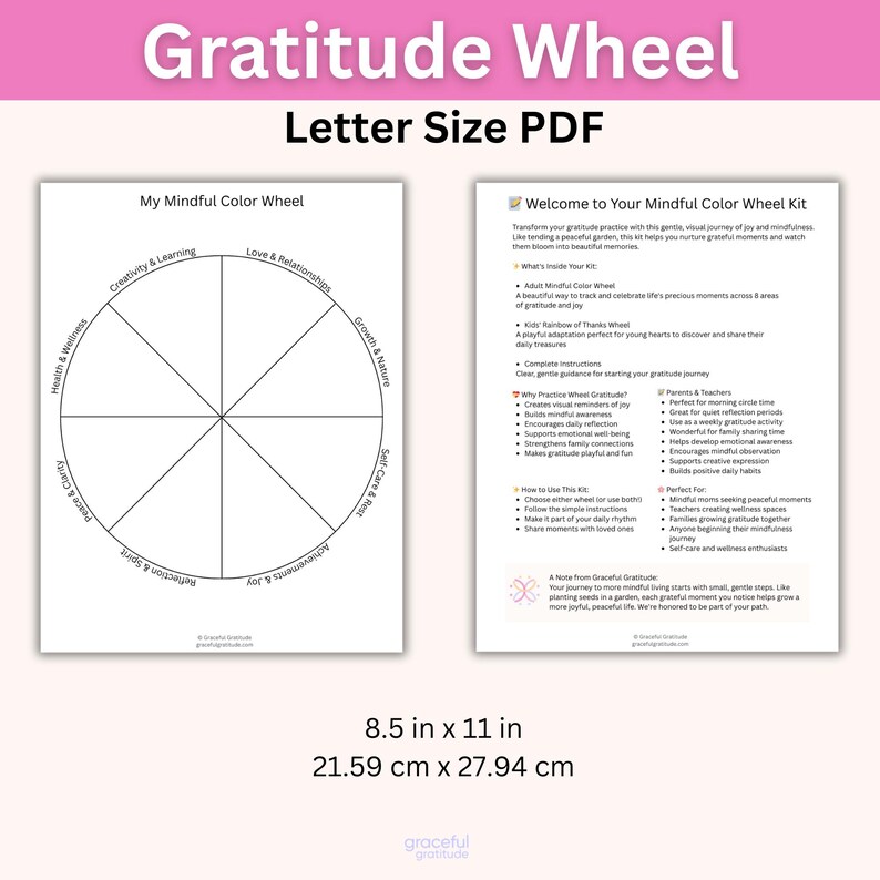 Feelings & Gratitude Wheel Printable | Family Emotional Awareness Kit ...