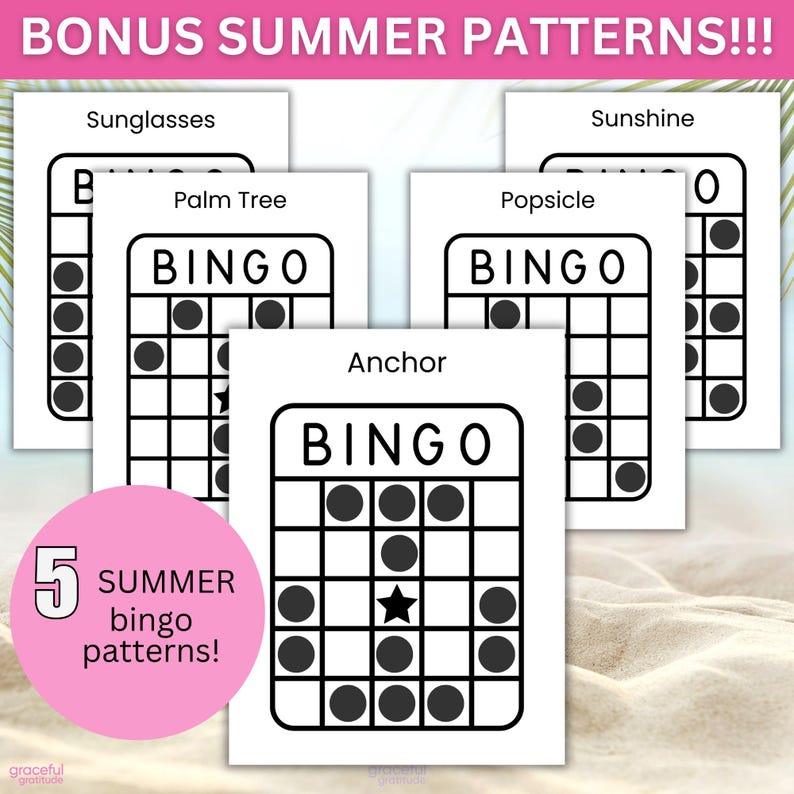 Summer Bingo Game – 30 Printable Cards for Parties, Bbqs, Classrooms ...