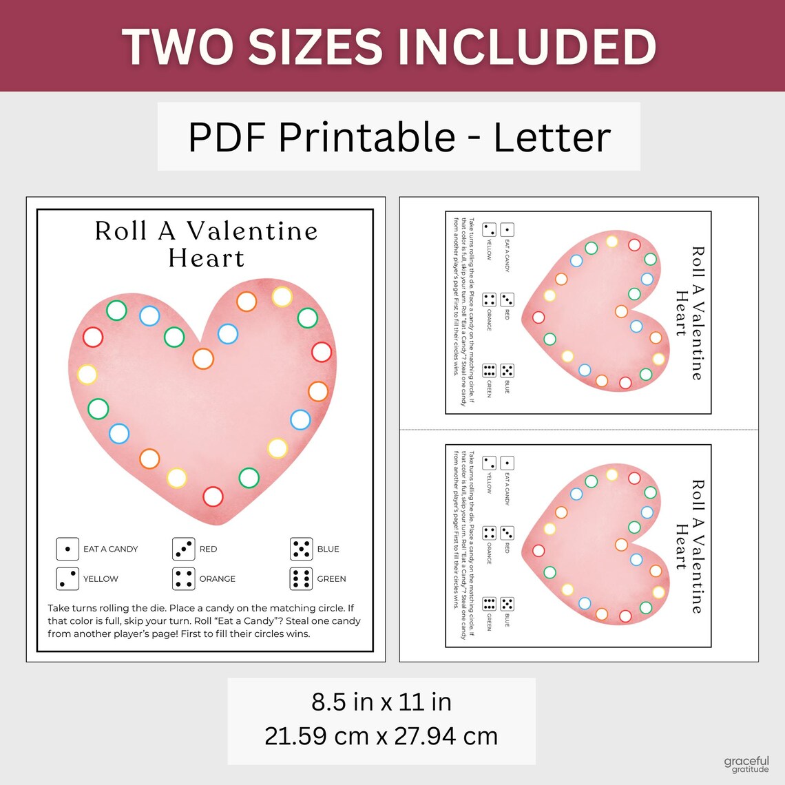 Valentine's Day Dice Game for Kids | Roll A Heart | Classroom Party ...