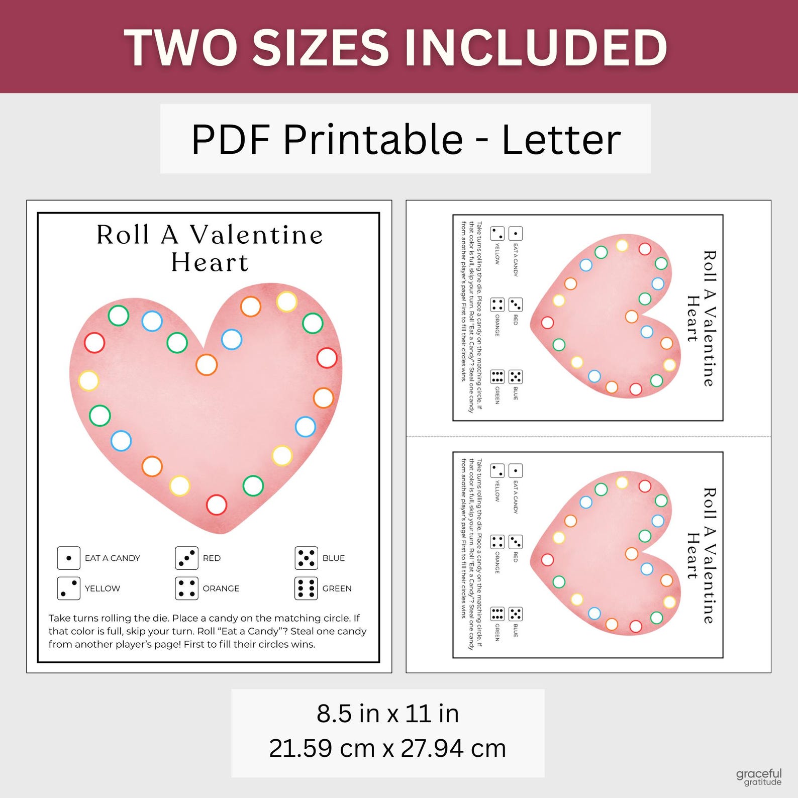 Valentine's Day Dice Game for Kids | Roll A Heart | Classroom Party ...