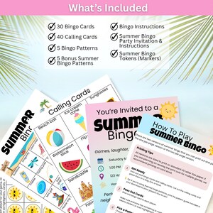 Summer Bingo Game – 30 Printable Cards for Parties, Bbqs, Classrooms ...