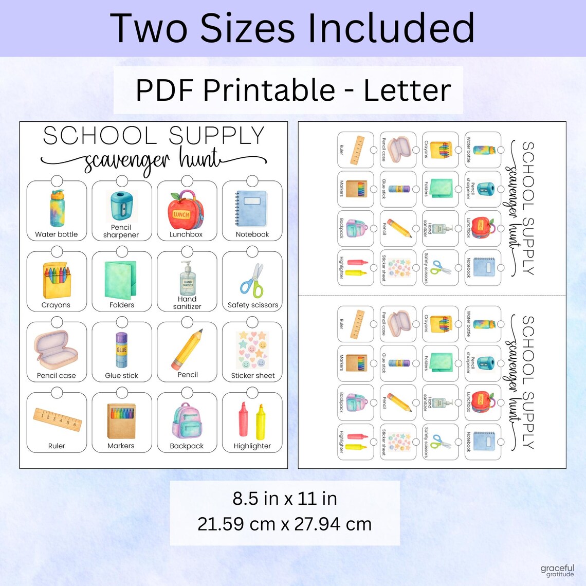 School Supply Scavenger Hunt Printable – Fun Back-to-school Activity ...