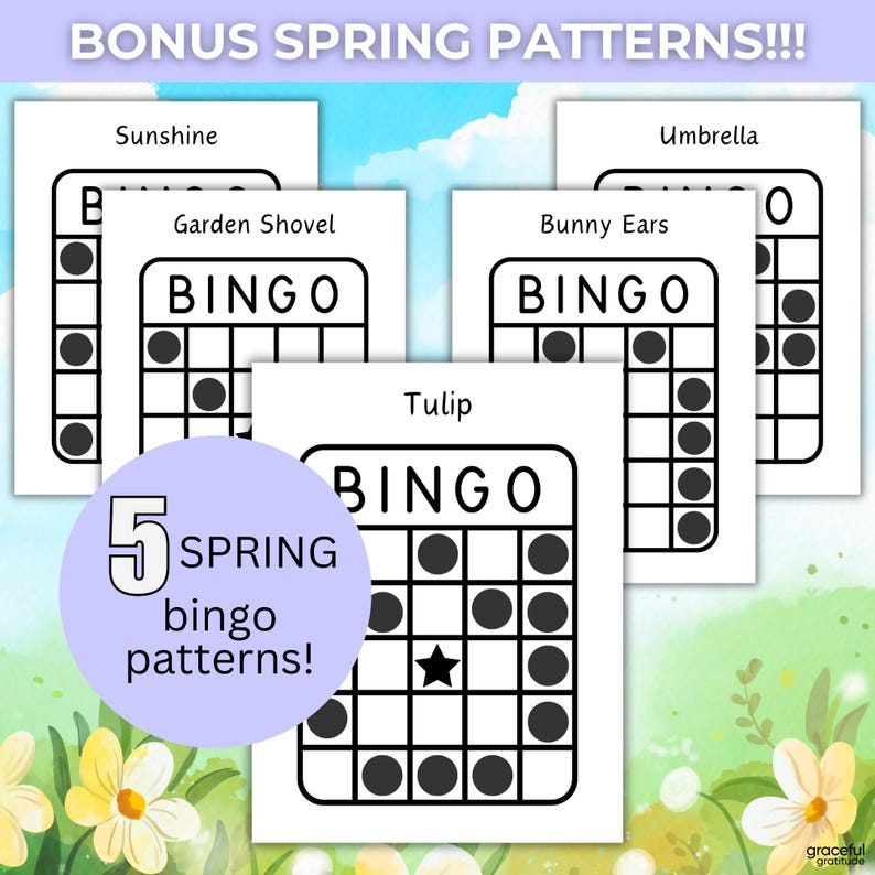 Spring Bingo Game, 30 Printable Cards, Springtime Party (PDF) - Etsy