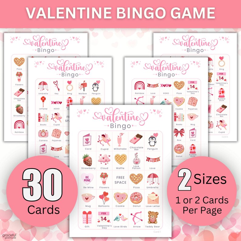 Valentine Bingo Game | Valentine's Day Bingo | Classroom Valentine ...