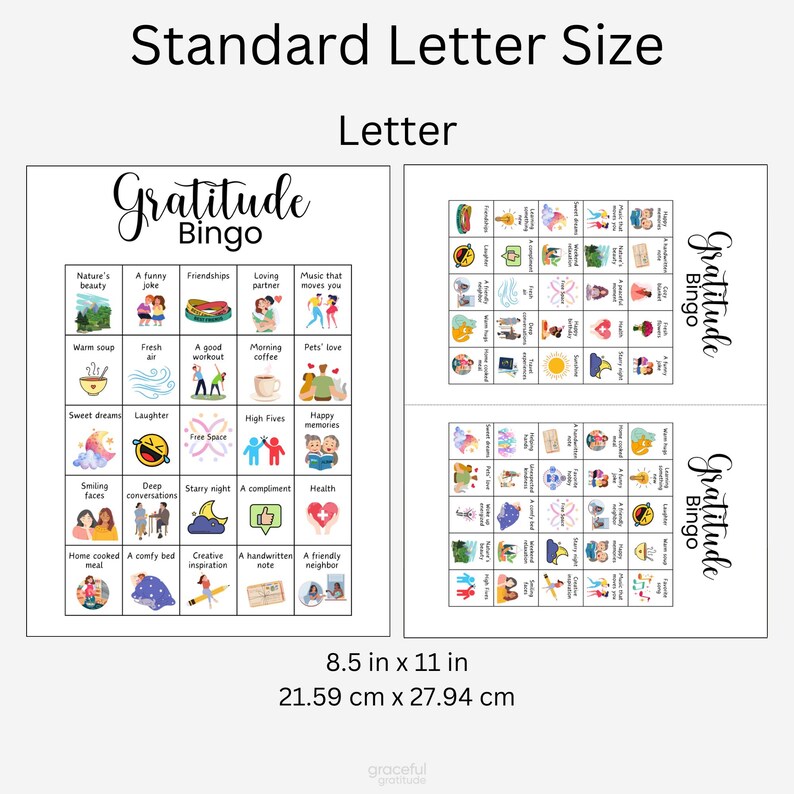 Group Gratitude Bingo Printable Mindfulness Activity Instant Download ...