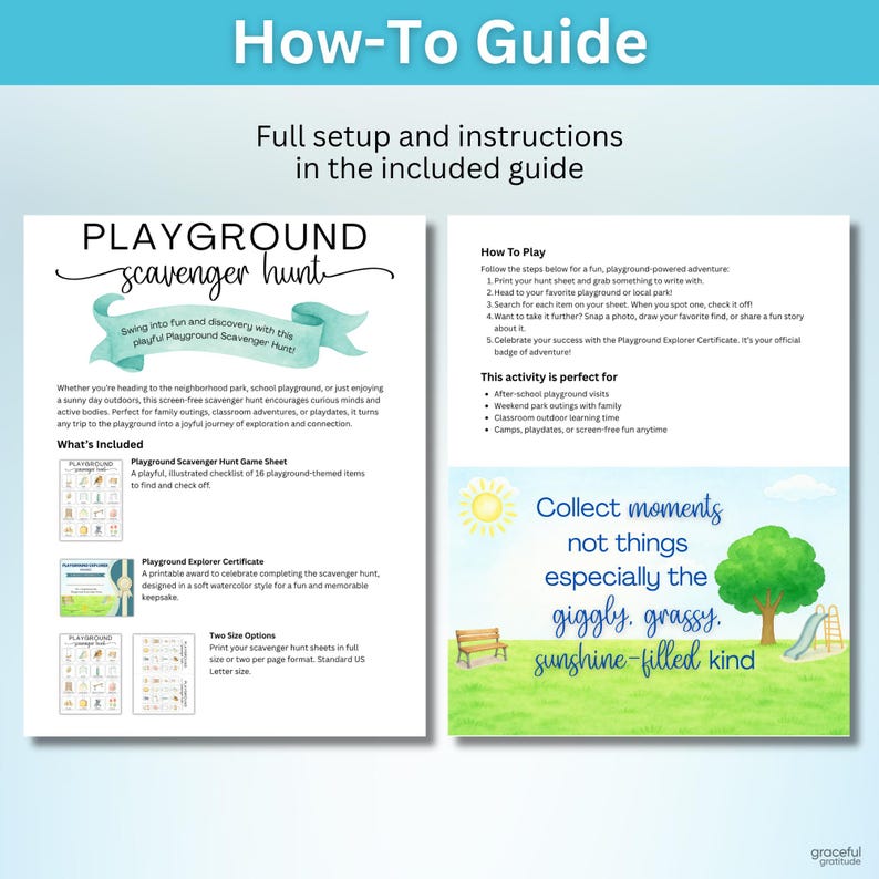 Playground Scavenger Hunt Printable | Outdoor Activity for Kids ...