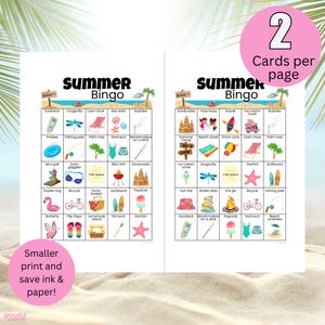 Summer Bingo Game – 30 Printable Cards for Parties, Bbqs, Classrooms ...