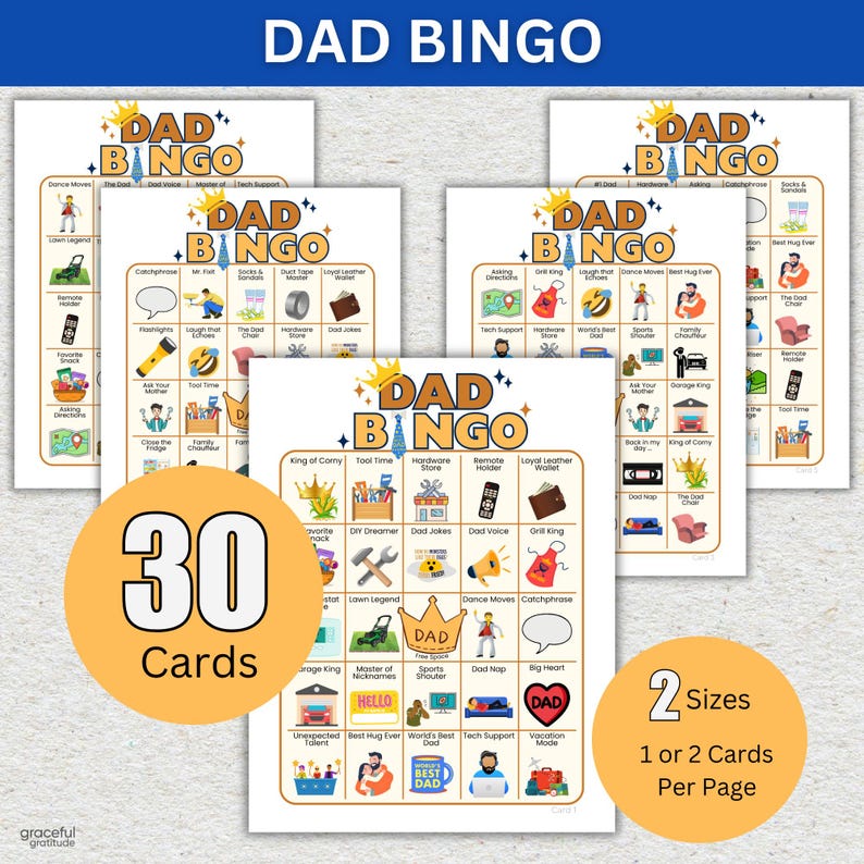 Dad Bingo - Printable Group Game for Father's Day, Birthdays, & Beyond ...