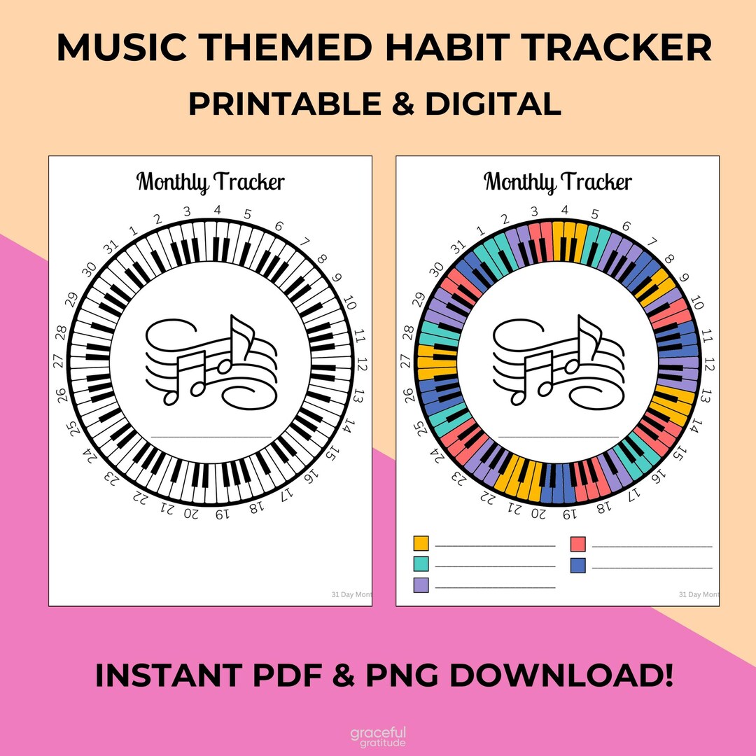 Monthly Habit Tracker Printable, Habit Tracker Template, 30 Day ...