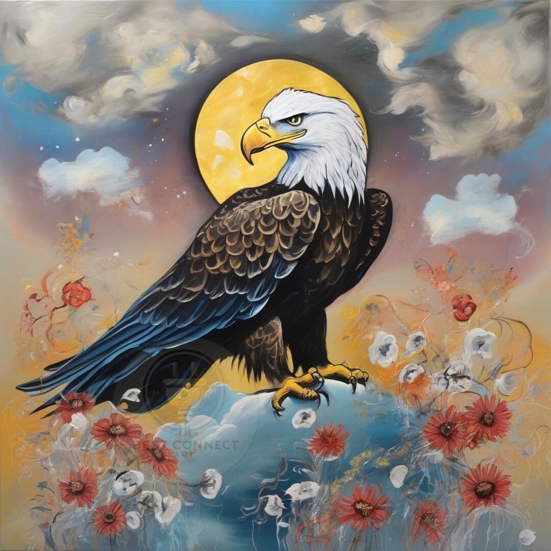 American Eagle Wall Art - Patriotic Bald Eagle Print, USA Freedom Decor ...
