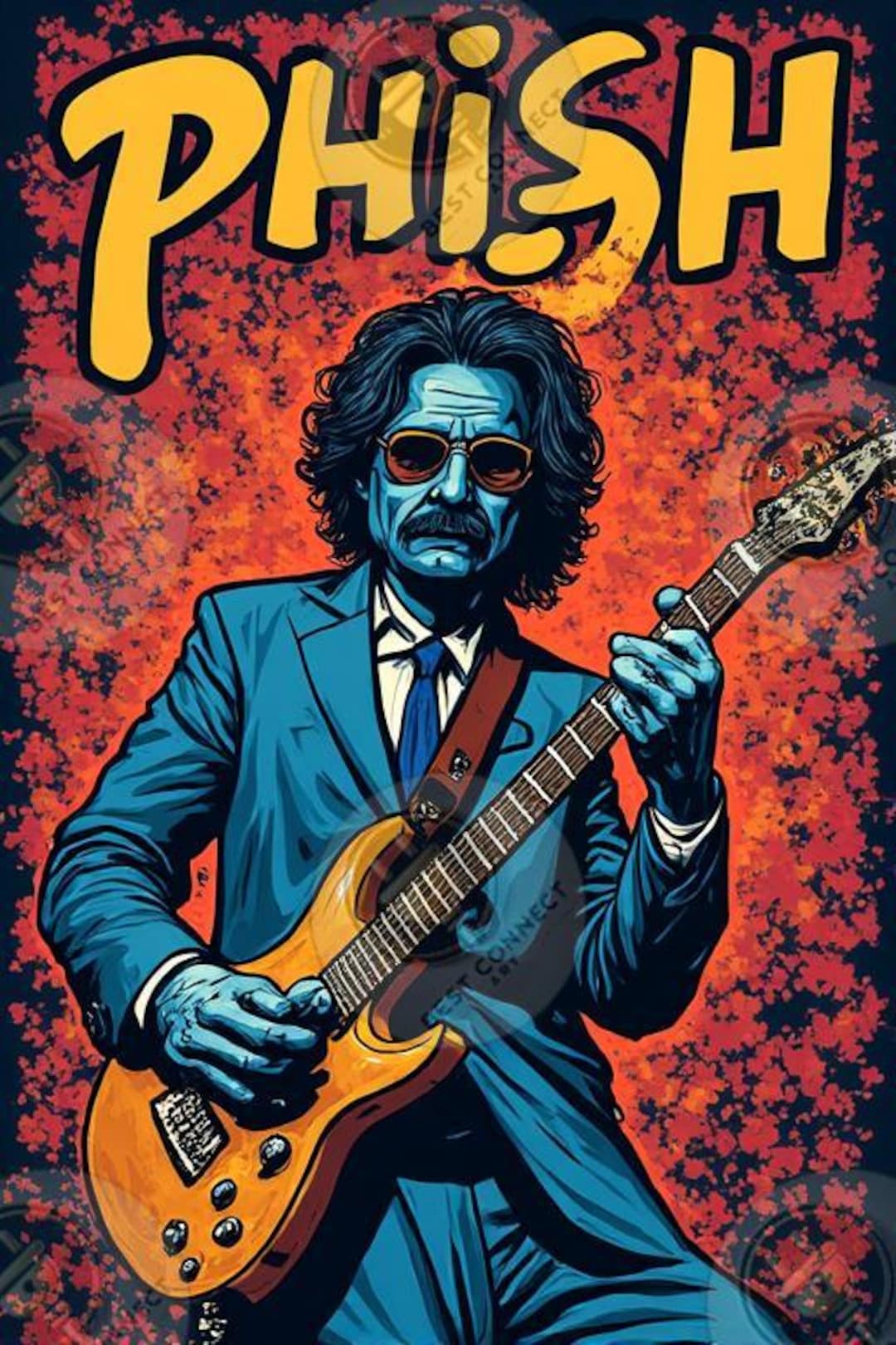 Phish Art Print - Psychedelic Music Poster, Jam Band Wall Decor ...