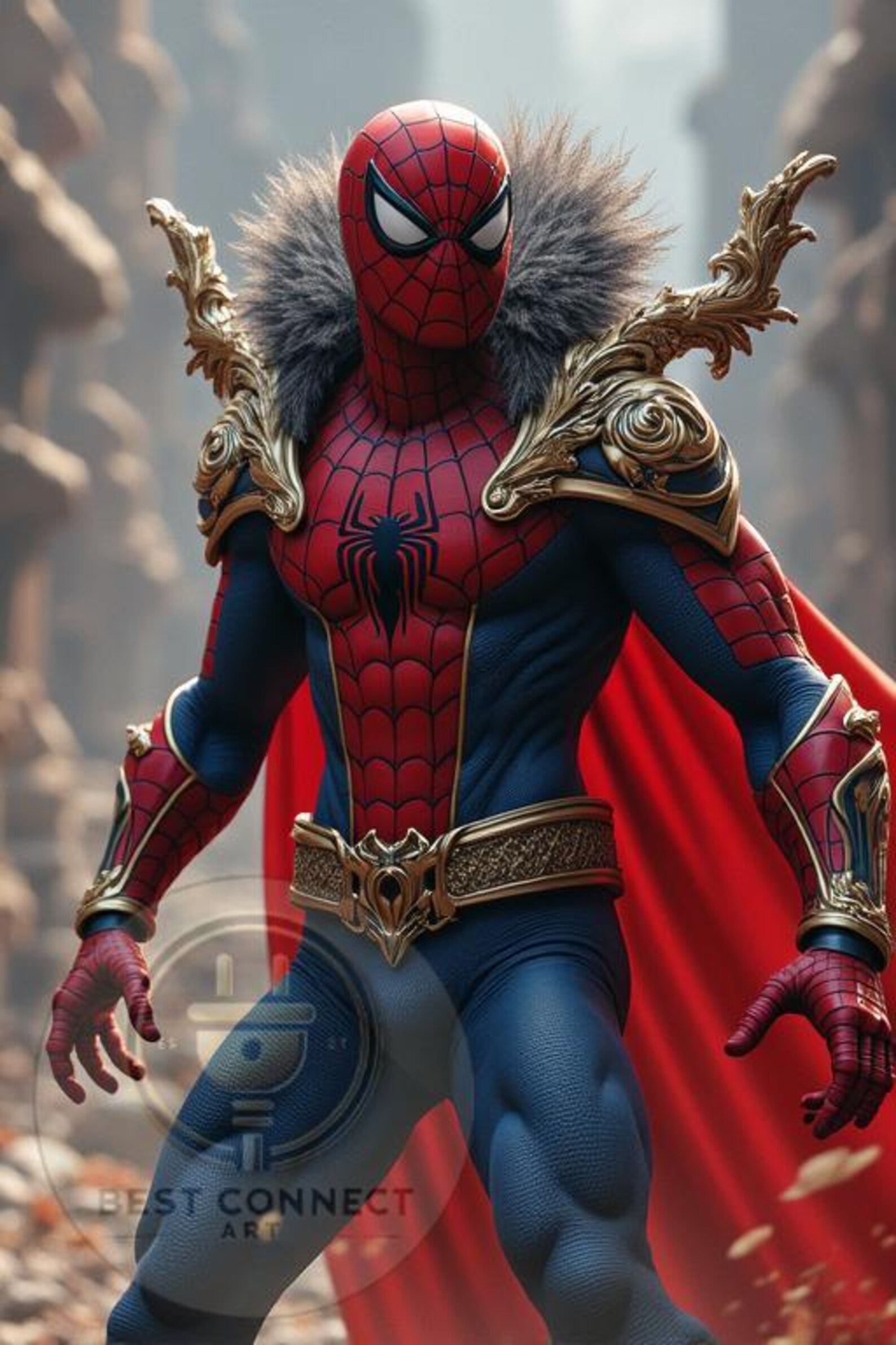 Flashy Web Hero Digital Art – Futuristic Superhero Printable, Comic ...