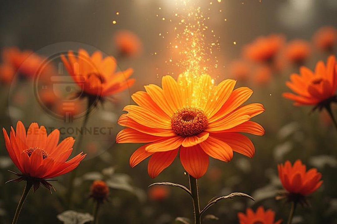 Magical Flower Art Print - Enchanted Floral Wall Decor, Whimsical ...