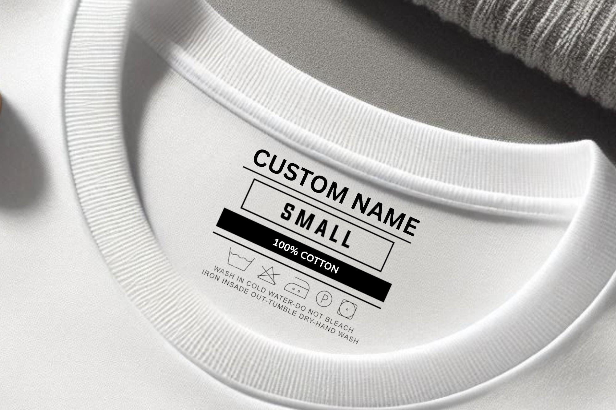 Printed Custom DTF Neck Tag Transfers – Pack, Iron-on Clothing Labels ...