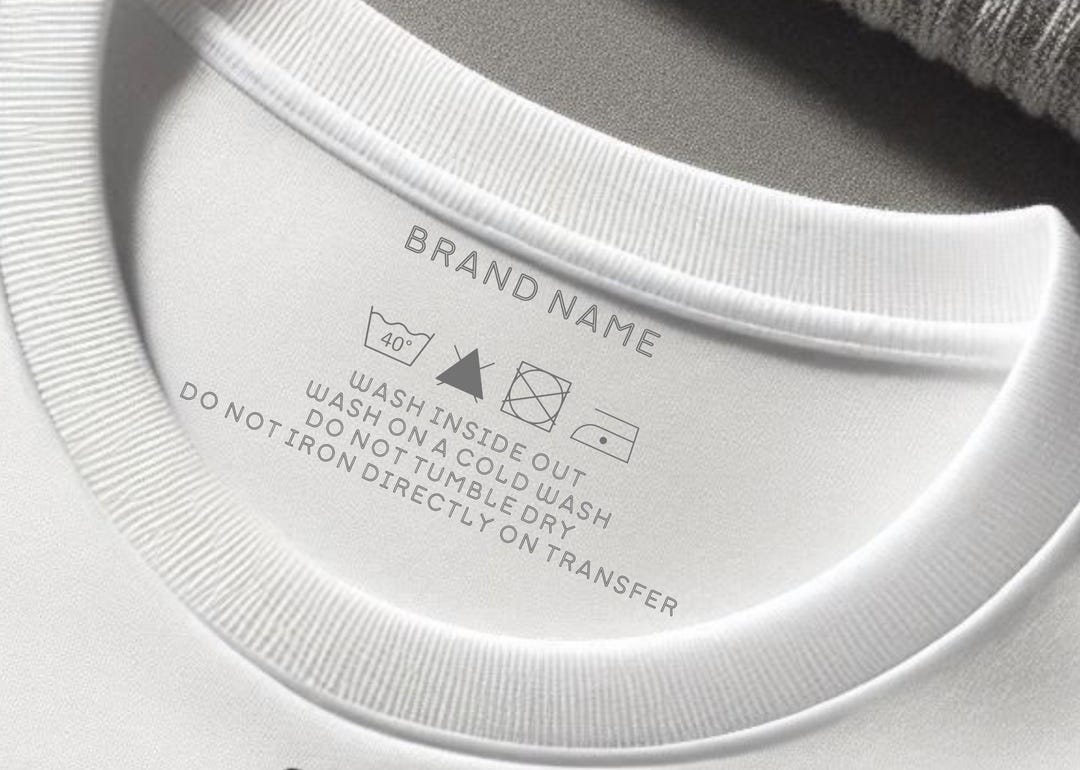 Custom DTF Neck Tag Transfers – 20 Pack, Iron-on Clothing Labels ...