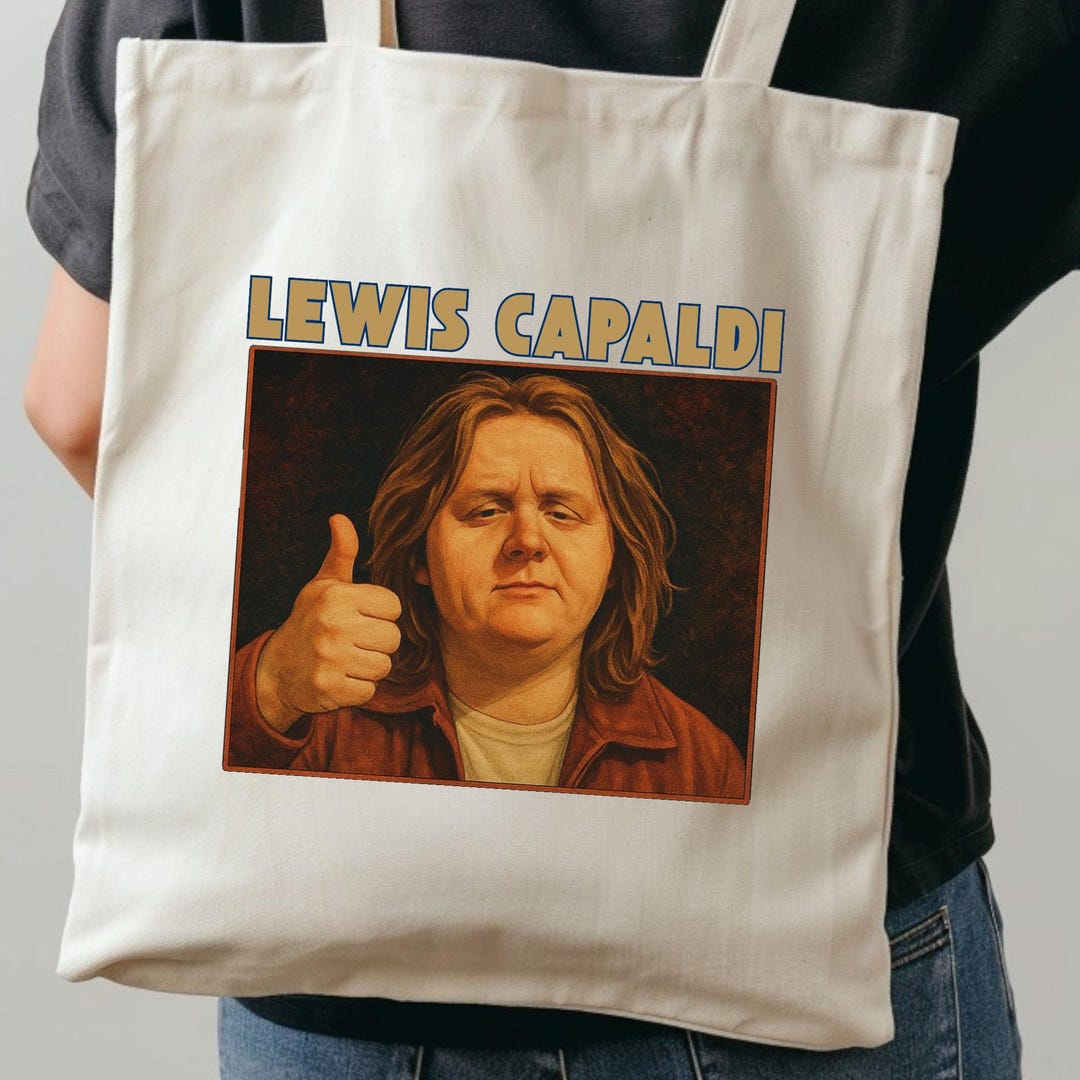 Lewis Capaldi Thumbs up Design 2025 Tour Tote– Unisex Concert Bag, New ...