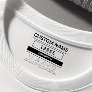 Printed Custom DTF Neck Tag Transfers – Pack, Iron-on Clothing Labels ...