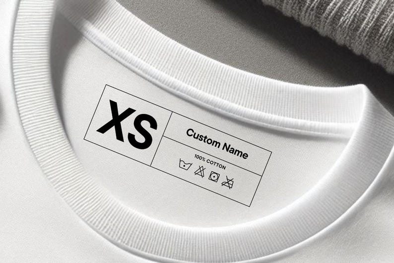 Custom DTF Neck Tag Transfers - Iron-on Clothing Labels, Personalised ...