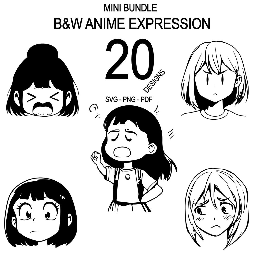 Anime Expression SVG, Instant Download, Printable Art, Digital Download ...
