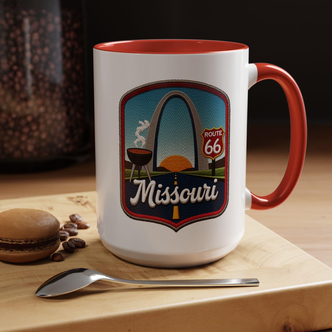 Missouri Coffee Mug With Gateway Arch & Route 66 Design, BBQ Lover Gift ...