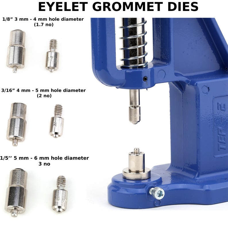 Professional Hand Press Machine Dies Set for Eyelet Grommets, Snap ...