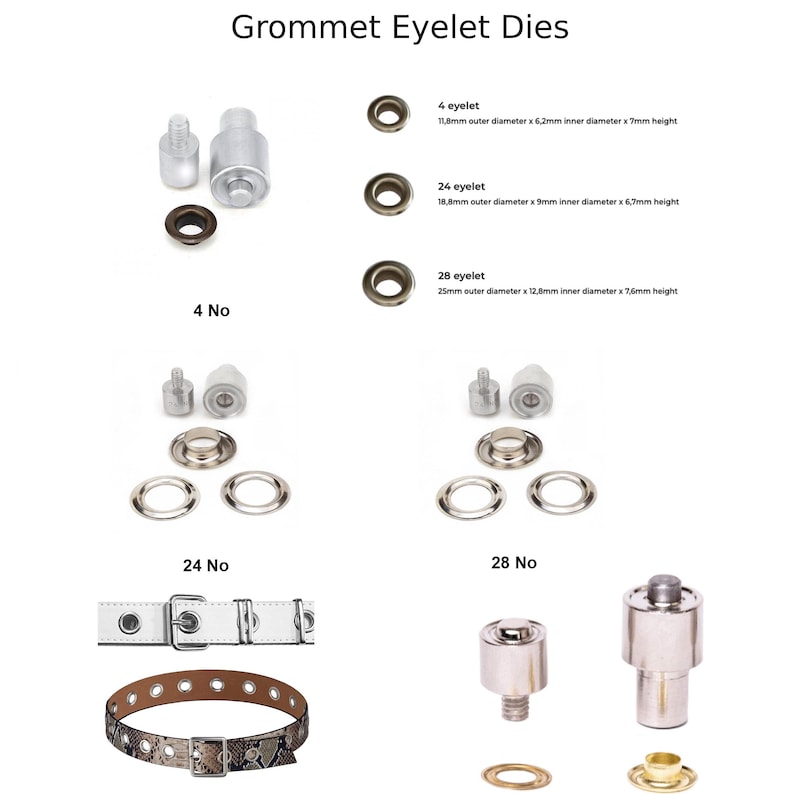 Hand Press Machine Set With Essential Dies for Snap Buttons, Grommets ...