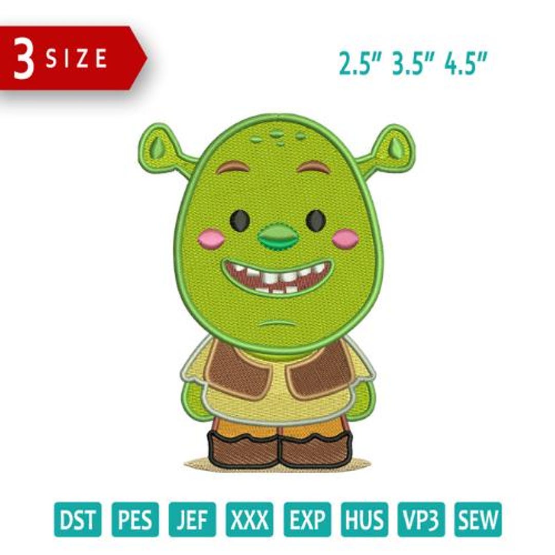 Chibi Shrek Machine Embroidery Design Files - Etsy