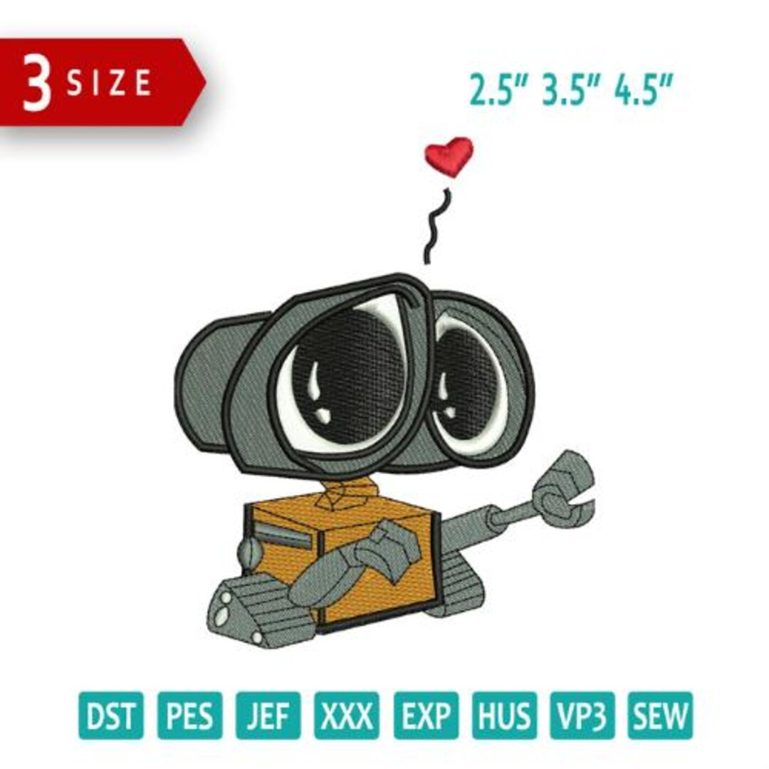 Wall E Machine Embroidery Design Files - Etsy