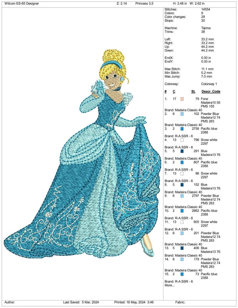 Cinderella Machine Embroidery Design Files - Etsy