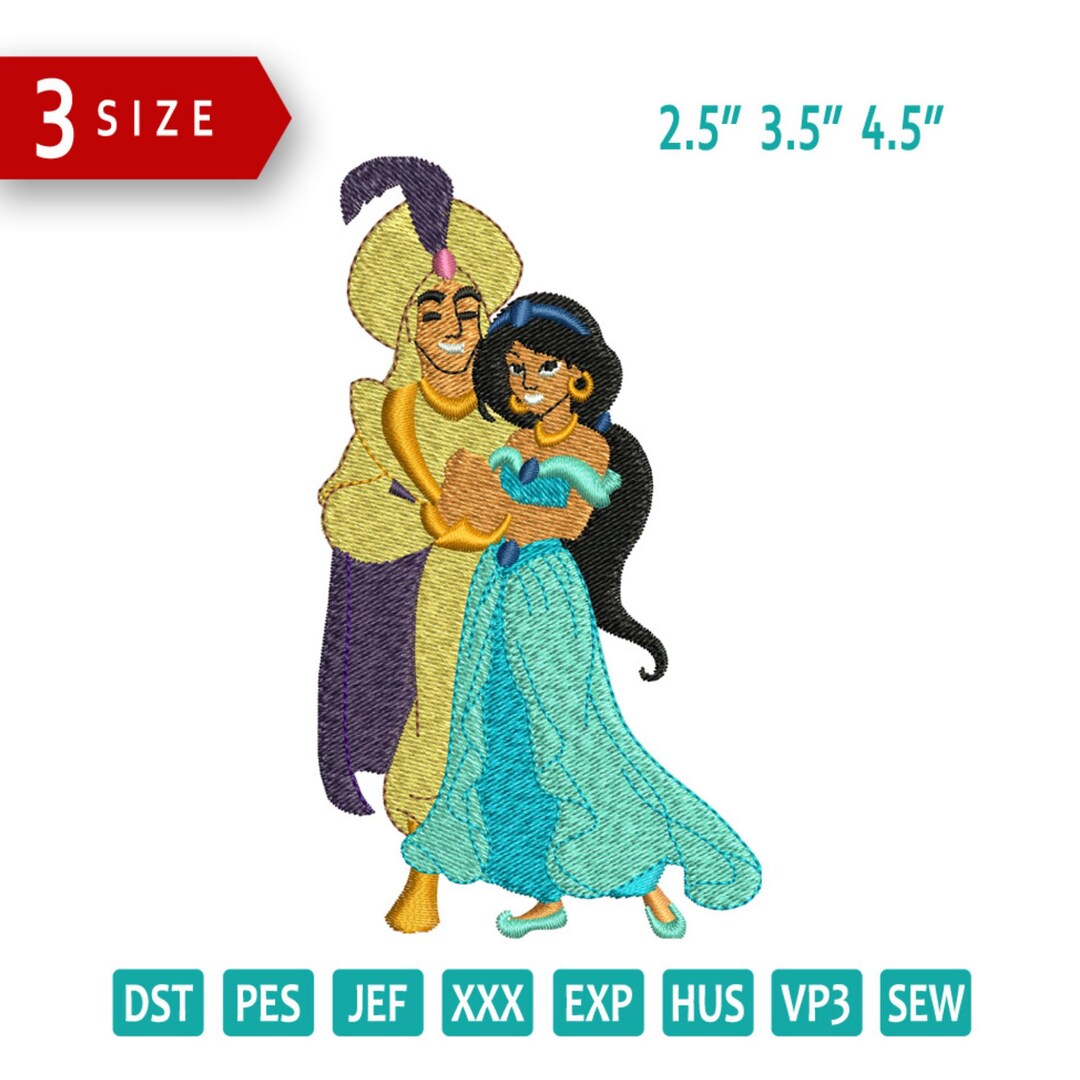 Aladdin & Jasmine Machine Embroidery Design Files - Etsy