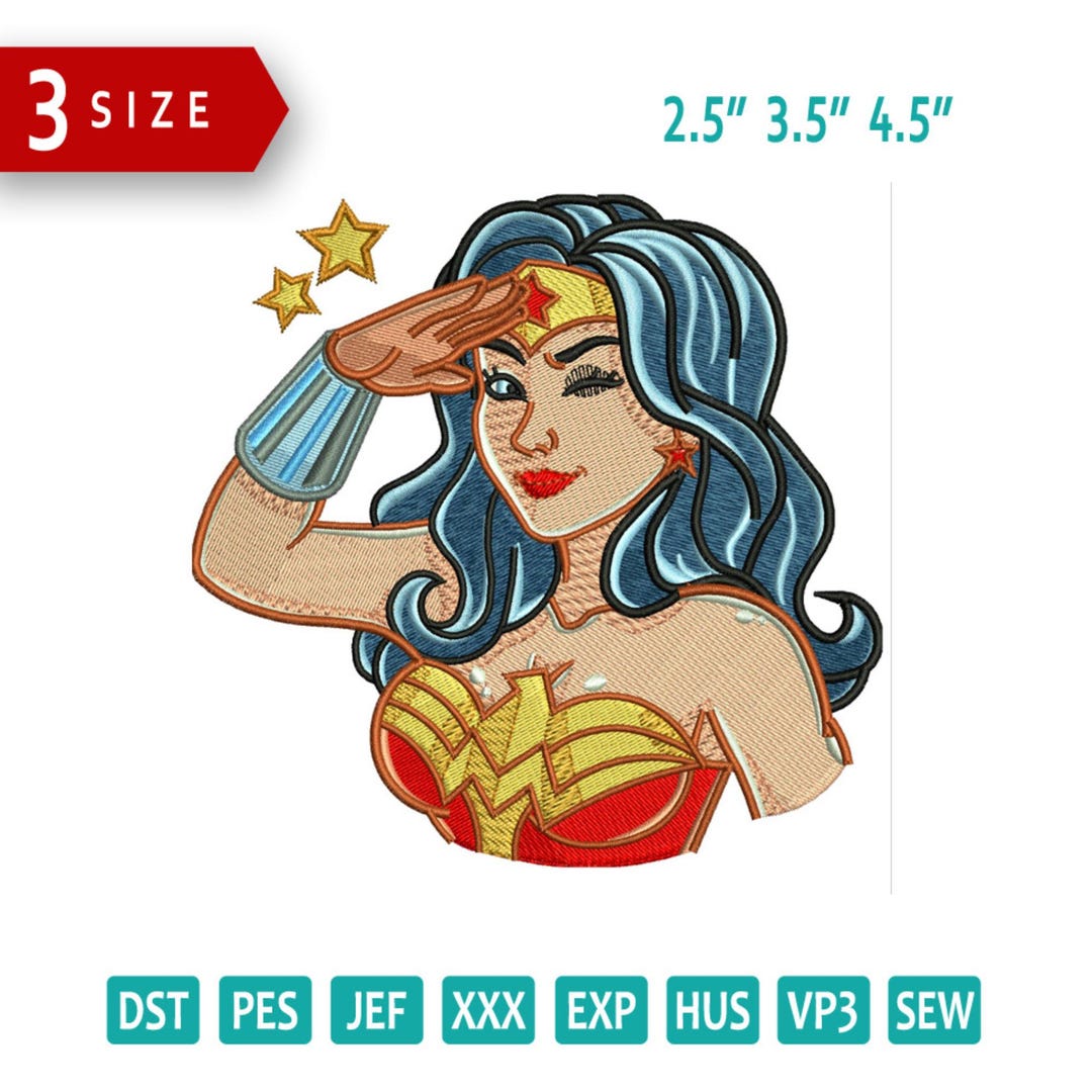 Wonder Woman Machine Embroidery Design Files - Etsy