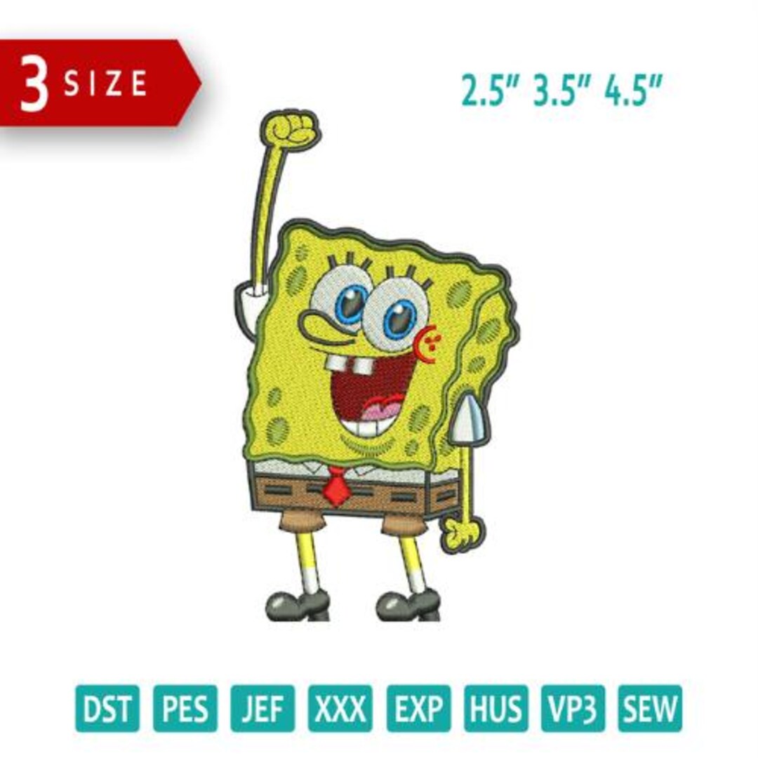 Spongebob Machine Embroidery Design Files - Etsy