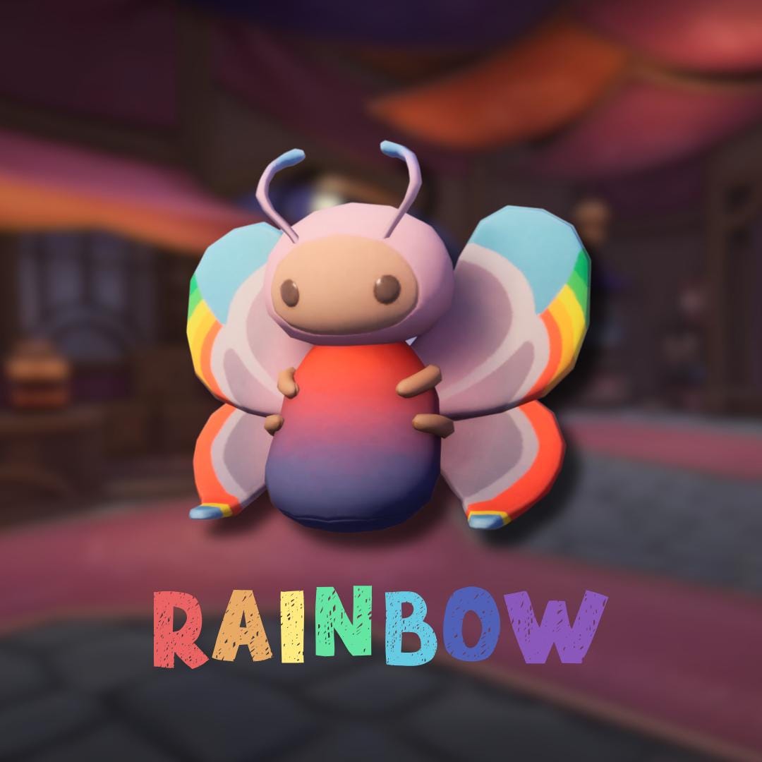 Rainbow Tipped Butterfly Plush - Palia Plushie - Etsy