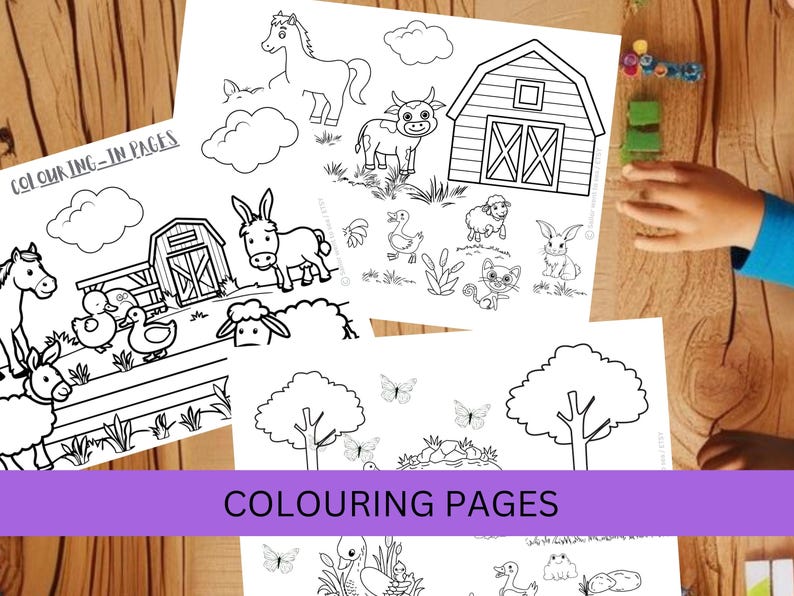 Farm COLOURING IN/ Toddler Printable / Farm Animals Colour in Sheets ...