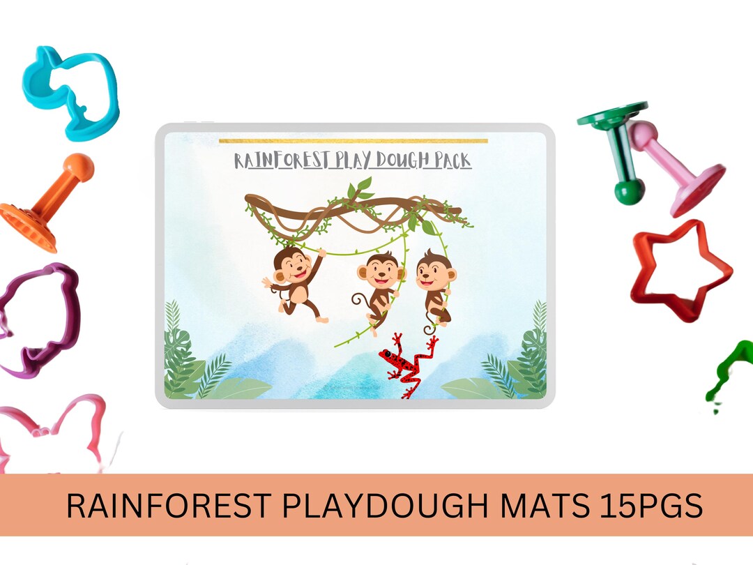 Rainforest PLAYDOUGH Mats/ Toddler Activity/ Printable Playdough Mats ...