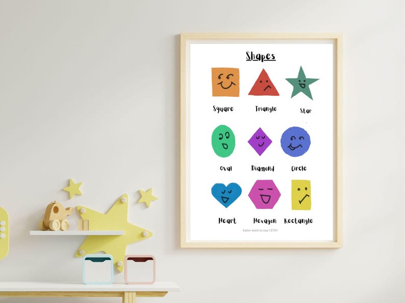 Printable Shapes Poster Home School Poster Montessori Playroom Wall Art ...