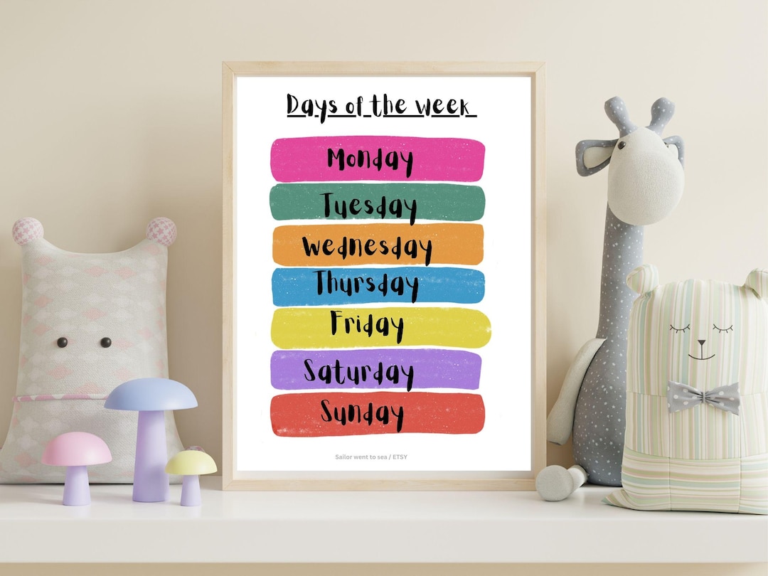 Days of the Week, Homeschool Posters, Educational Poster, Colorful ...