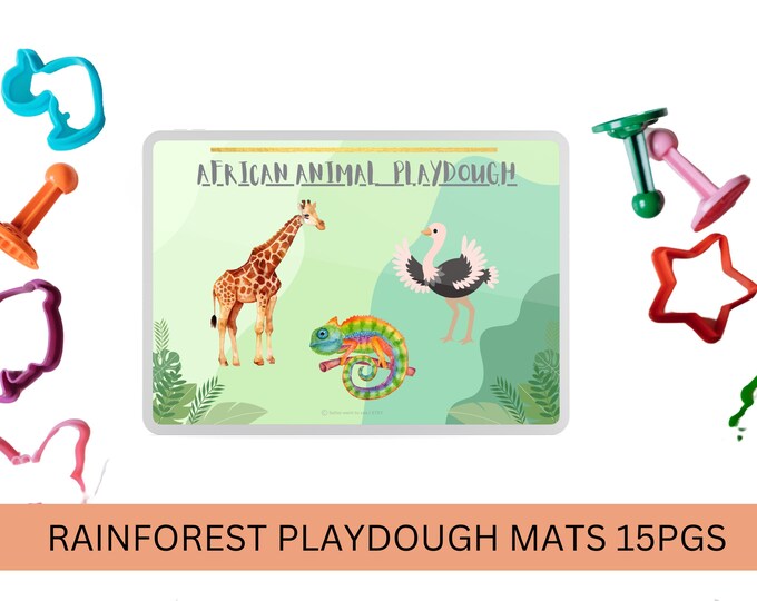 AFRICAN PLAYDOUGH Mats/ Toddler Activity/ Printable Playdough Mats ...