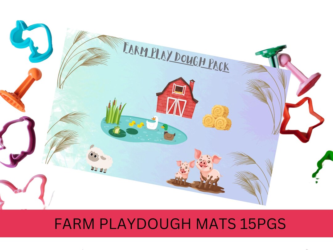 Farm PLAYDOUGH Mats/ Toddler Sensory Activity/ Printable Playdough Mats ...