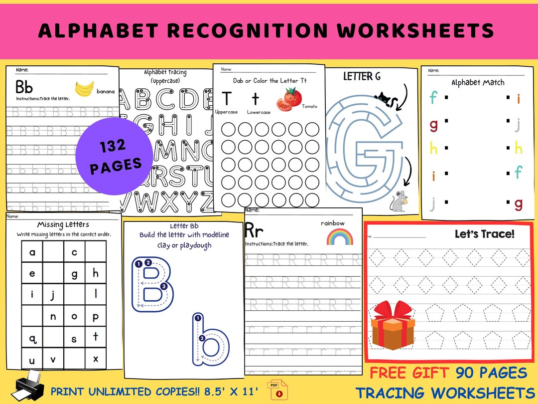 Kindergarten Arbeitsblatt zum Alphabet, Formen-Arbeitsblätter ...